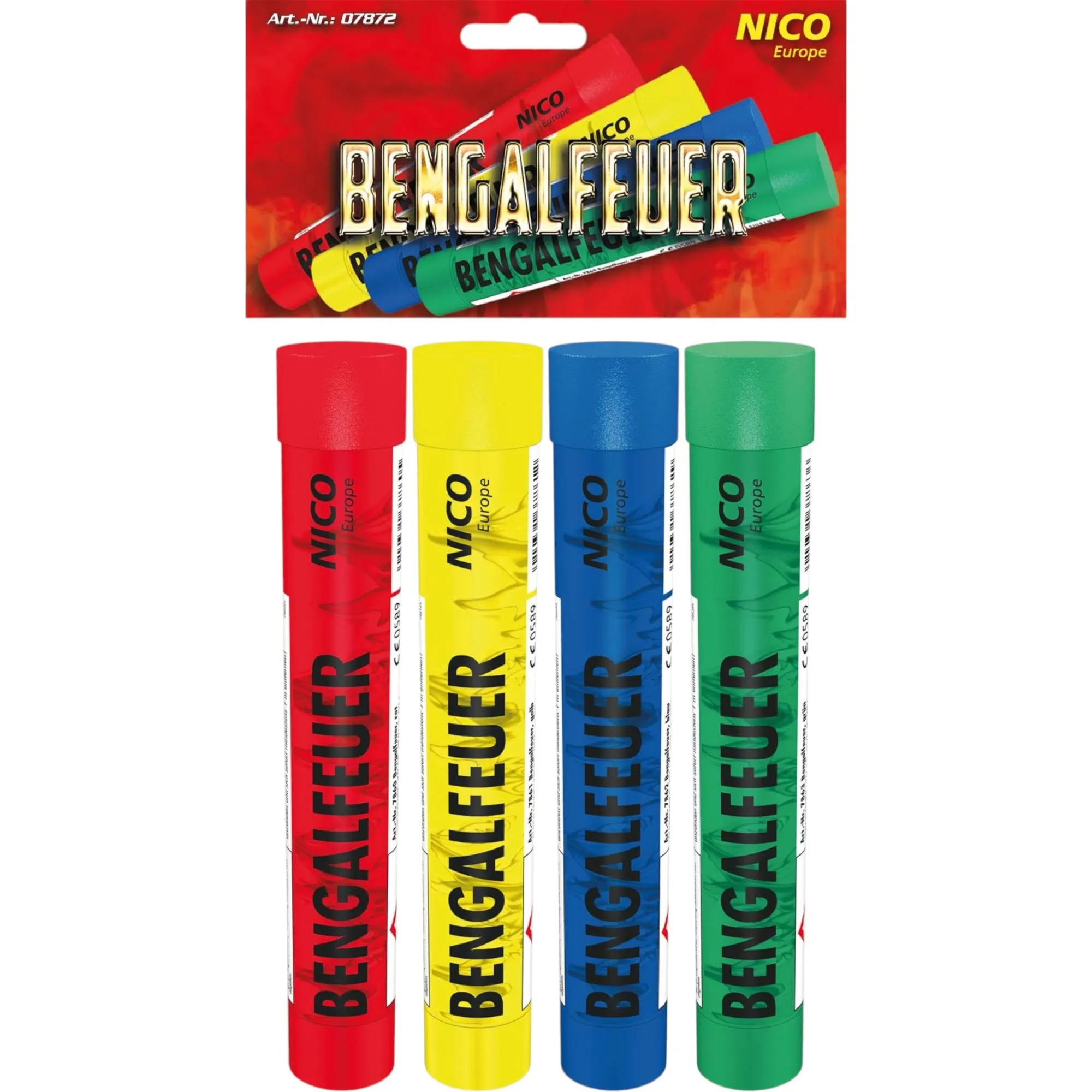 Bengalfeuer verschiedene Farben 4er-Pack | F1 | NICO